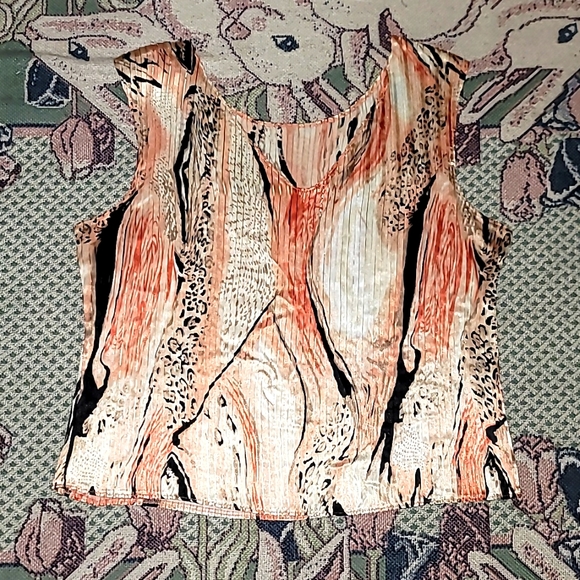 Jaipur | Tops | Vintage Multicolored Top Crinkle Art To Wear Animal ...